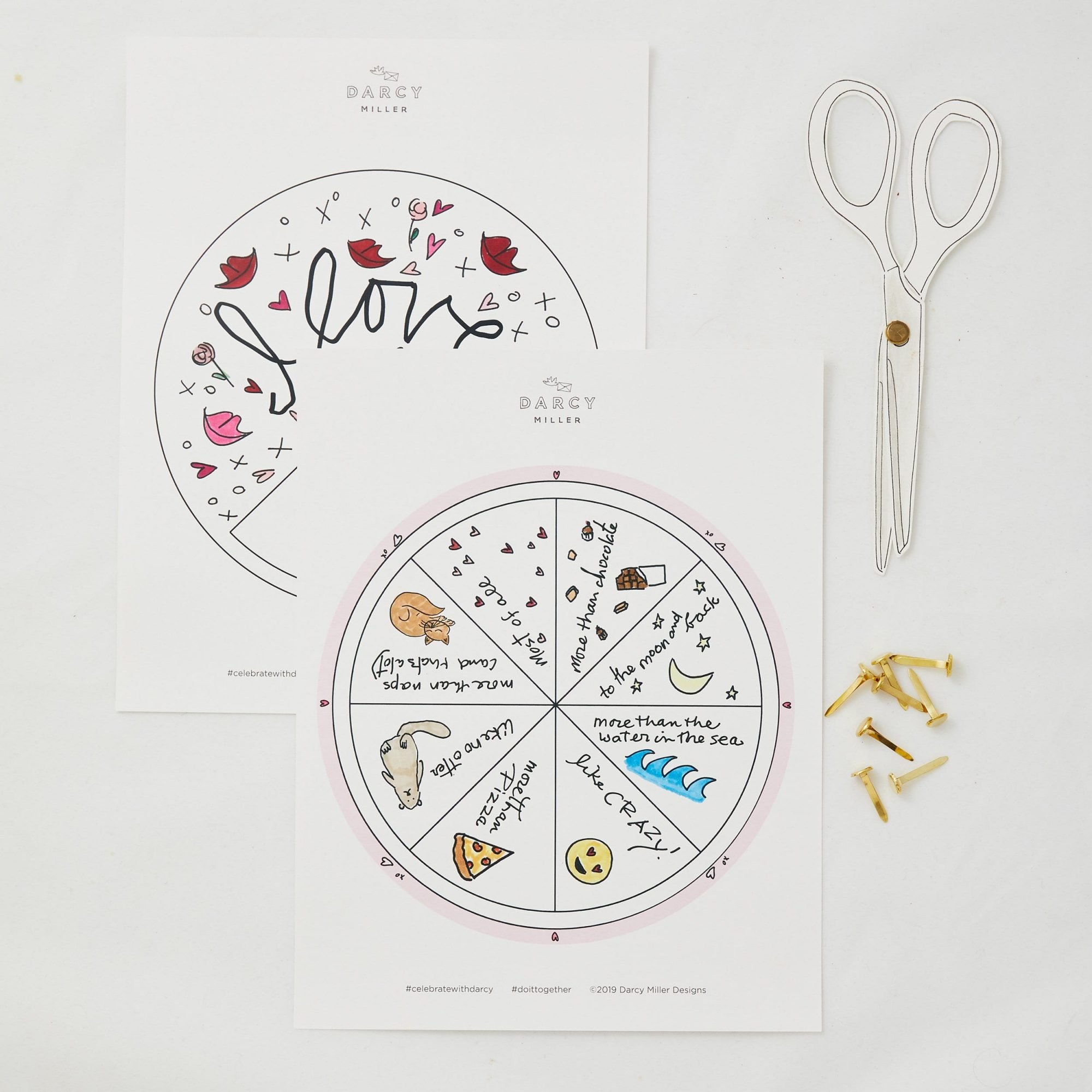 I Love You Valentine's Day Spinner Card | Darcy Miller Designs