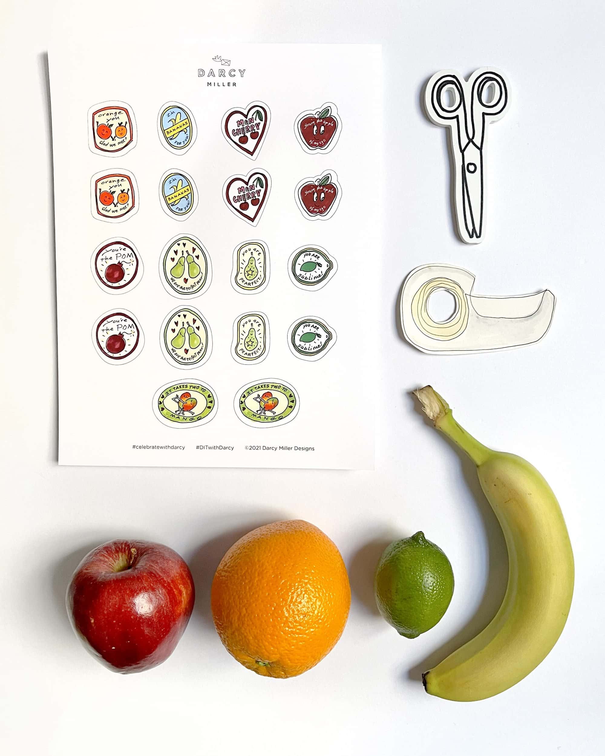 Fun Fruit Stickers | Darcy Miller Designs