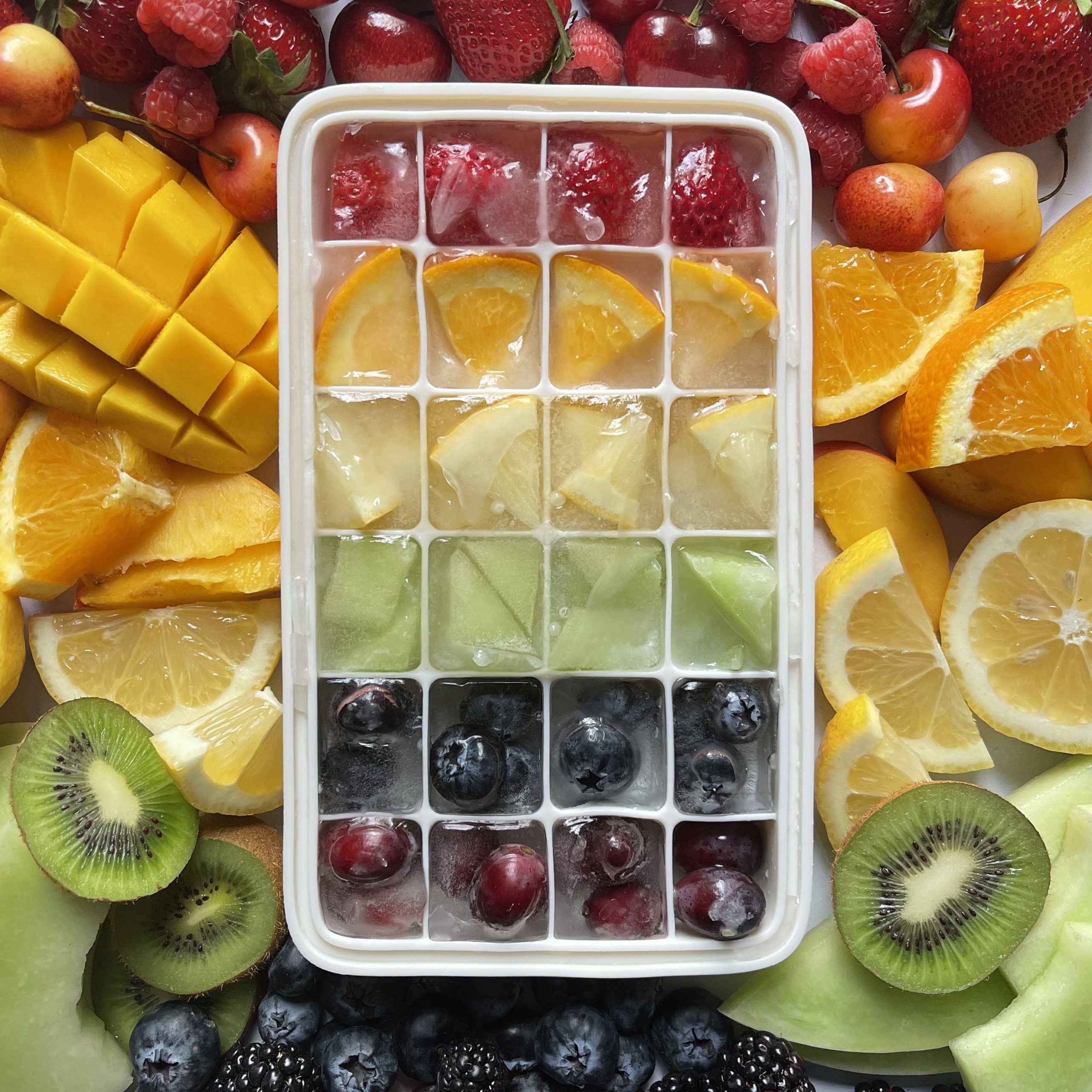 Rainbow Fruit Ice Cubes | Darcy Miller Designs